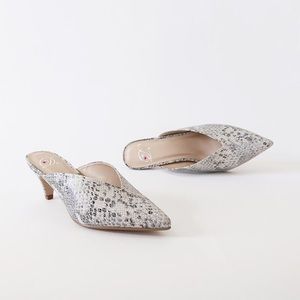 Delicious | Shoes | Radar Beige Python Heel Mule | Poshmark